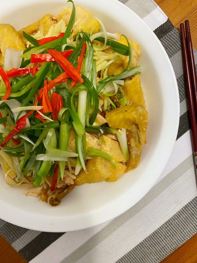 Steamed Chicken With Ginger And Green Onions (薑蔥霸王雞) - Cooking With Kenneth